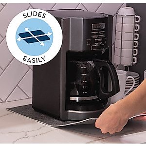 S&T INC. Coffee Mat, Absorbent Coffee Bar Mat for Coffee Maker and Espresso Machine, Coffee Maker Mat for Countertops, House Blend Print, 12 in. x 18 in., 1 Pack