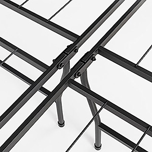 Best Price Mattress 18 Inch Metal Platform Beds w/ Heavy Duty Steel Slat Mattress Foundation (No Box Spring Needed), Black