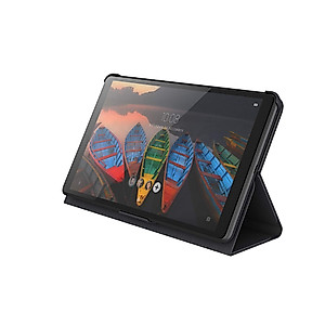 Lenovo Tab M8 Folio Case, Polycarbonate and Microfiber Material, Polyurethane Protective Film, ZG38C02862, Black