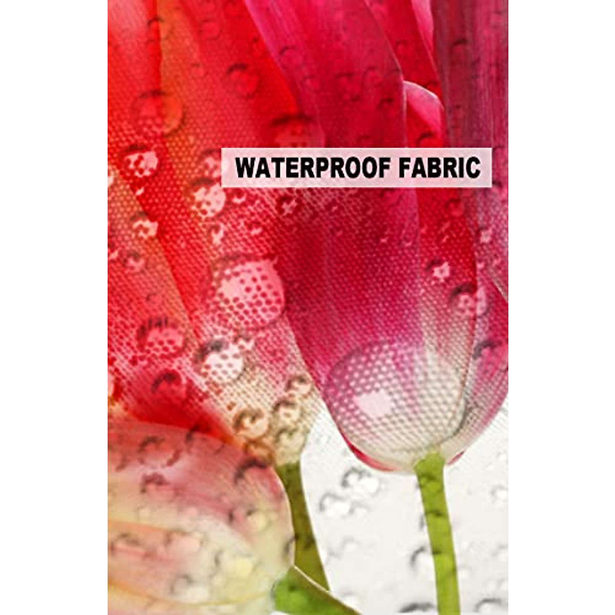 Outdoor Waterproof Throw Pillow Covers Set of 2, Elegant Tulip Flower Outdoor Pillow Covers Decorative Cushion Covers for Patio Funiture Garden, 18 x 18 Inches, Floral Pink Red