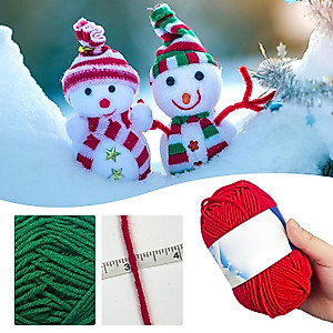 Rainmae 8 Pack Yarn for Christmas Knitting Crochet Velvet Yarn Knitting Yarn for Xmas DIY Craft Handmade Scarf Hat Christmas Stocking Decoration (White, Green, Red)
