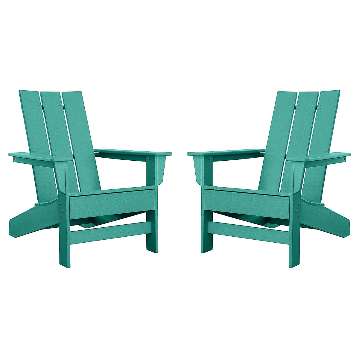 DuroGreen Aria Adirondack Chairs Made with All-Weather Tangentwood, Set of 2, Oversized, High End Patio Furniture for Porch, Lawn, Deck, Fire Pit, No Maintenance, Made in The USA, Black