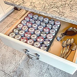 Polar Whale Coffee Pod Storage Organizer Slim Tray Drawer Insert for Kitchen Home Office Waterproof Washable 12.5 X 12.5 Inches Holds 36 Compatible with Keurig K-Cup Made in The USA