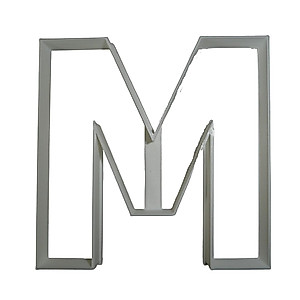 YNGLLC LETTER M 4 INCH UPPERCASE CAPITAL BLOCK FONT COOKIE CUTTER 3D PRINTED MADE IN USA PR4226, White