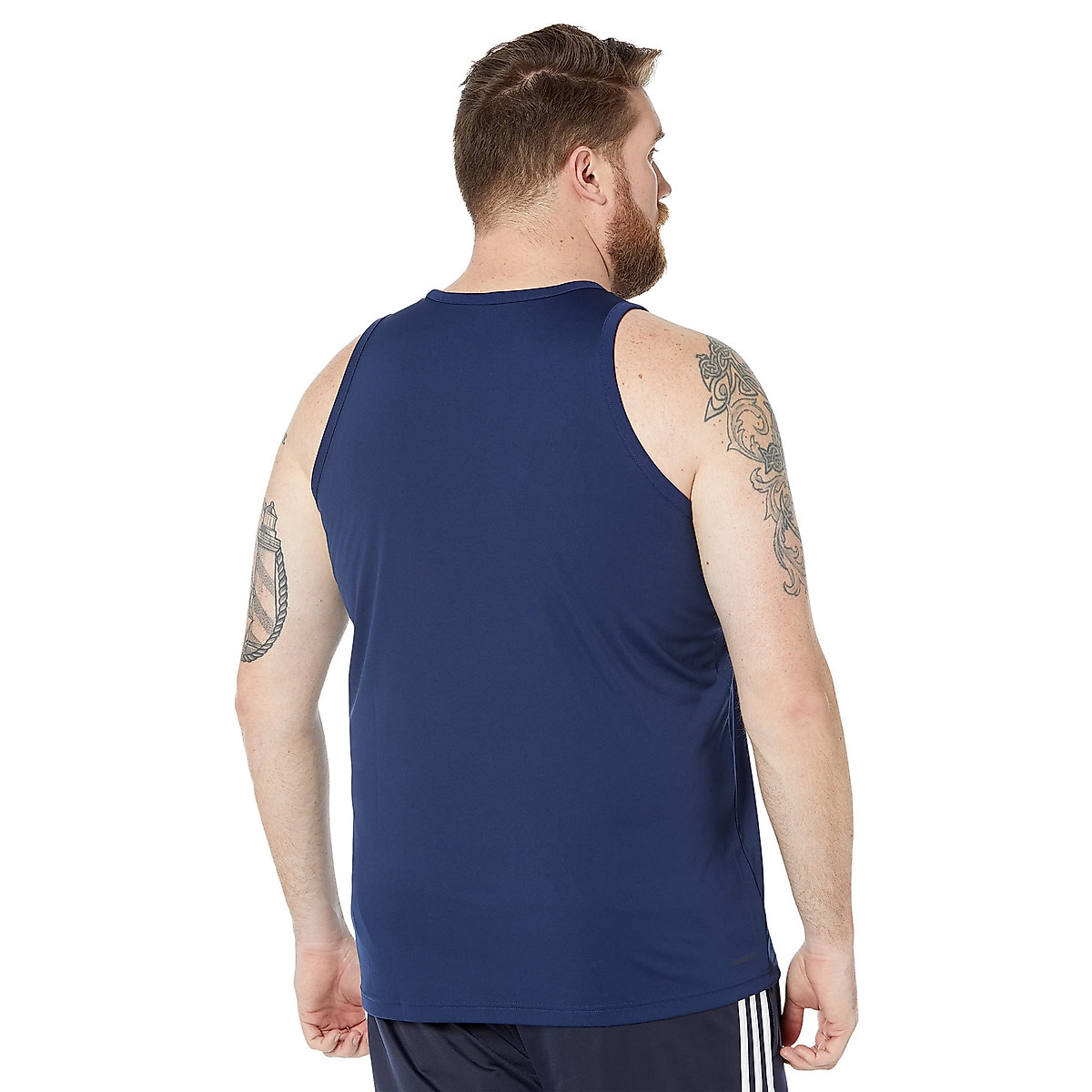 adidas Men's Heathered Tank Top, Team Navy Blue, Small