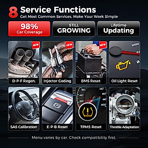 LAUNCH OBD2 Scanner CRP129X Elite 2024, FCA AutoAuth Car Scanner,8 Resets Scan Tool, 4 Systems Diagnostic Scanner, Multiple PIDs, AutoVIN, Battery Test, Lifetime Free Updates, 5 Years Backup