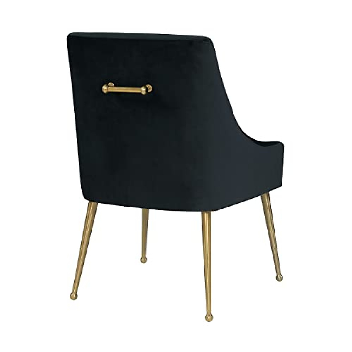 TOV Furniture Beatrix Ultra Modern Velvet Upholstered Dining Side Chair, 22" Black