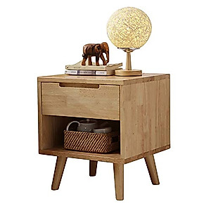 CXDTBH Wood Rectangle Side Accent Living Room Storage Shelf End Table, Nightstands Bedroom Furniture Solid