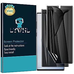 [2 Pack] Note 10 Plus Privacy Screen Protector, Anti-Spy Flexible Film TPU Screen Protector for Galaxy Note 10 Plus [Support Fingerprint ID] [Full Adhesive Coverage] [Easy Installation Frame] - Black