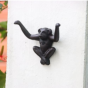 lanyinxianzi Rustic Cast Iron Monkey Hook Wall Hanger Decor Wall Key Holder Towel Holder