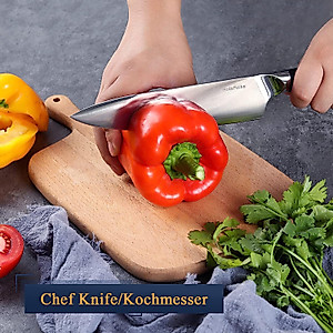 Japanese Chefs Knife Set, 8" Chef Knife & 7" Santoku Knife & 5" Utility Knife,High Carbon Stainless Steel Sharp Paring Kitchen Knife with Ergonomic Handle,Kitchen Gadgets for Women & Men with Gift Box