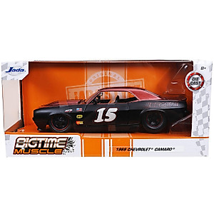 Jada Toys Bigtime Muscle 1:24 1969 Chevy Camaro Die-cast Car Black/Red, Toys for Kids and Adults