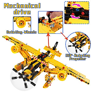 Amy&Benton Dump Truck Building Toys Sets for Boys 8-12 or Airplane Building Kit STEM Plane Building Toys Set for Kids