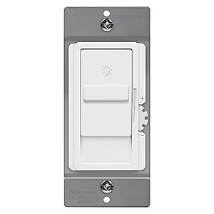 TOPGREENER Digital Dimmer Light Switch for 200W Dimmable LED/CFL Lights, Single Pole Led Slide Dimmer Switch, Neutral Wire Not Required, UL Listed, TGDS1-W, White,1 Pack