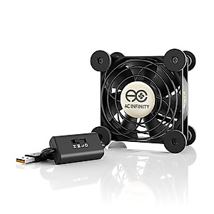 AC Infinity MULTIFAN S1, Quiet 80mm USB Fan, UL-Certified for Receiver DVR PlayStation Xbox Computer Cabinet Cooling