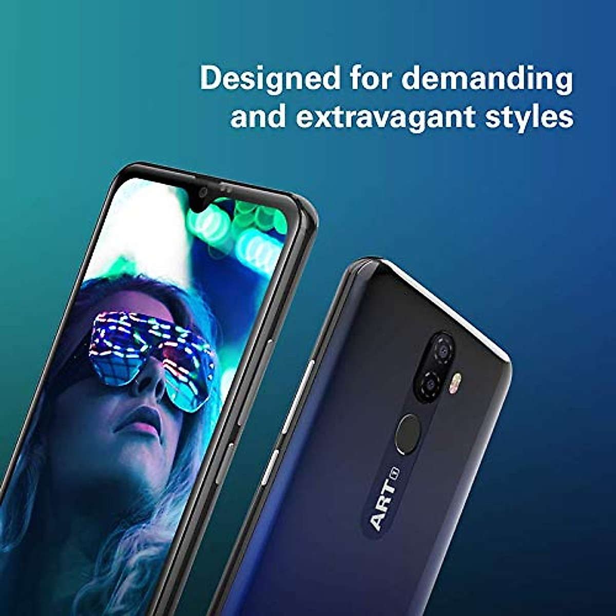 Yezz Art 1 Ocean Green – Unlocked Smartphone – 6.1 HD+ Screen – 32GB + 3GB, Android 10, 1 Year Warranty