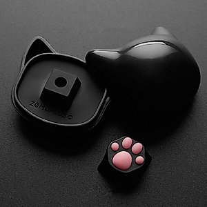 SYA ZOMOPLUS Cute Cat Paw Keycap,Squishy Cat Toes Custom Keycap-1pc Keycap for Mechanical Keyboard,Suitable for Cherry MXGateron Switches-ESC Key Keycap (Black Pink)