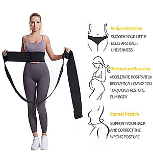 Lancsdom Snatch Me Up Bandage Wrap Adjustable Belly Waist Wrap for Women Waist Trainer Waist Trimmer waist wrap Belly Body Shaper Compression Wrap(4 meters) Black