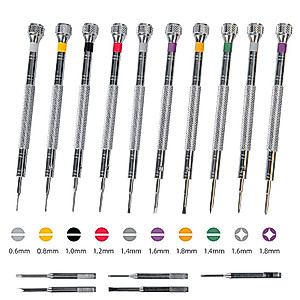 10pcs Precision Slotted and Watch Screwdriver Set Different Sizes With 5 Extra Replace Blades Watchmaker Screwdriver Tools for Watch,Jewelry,Eyeglass
