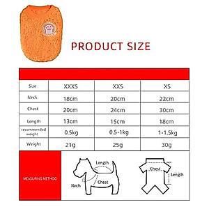 REBABA Warm Fleece Dog Vest Puppy Sweater, Pet Fall Winter Soft Warm Clothes Shirt Vest for Small Dogs Kitten Chihuahua Yorkies(XXXS-Strawberry)