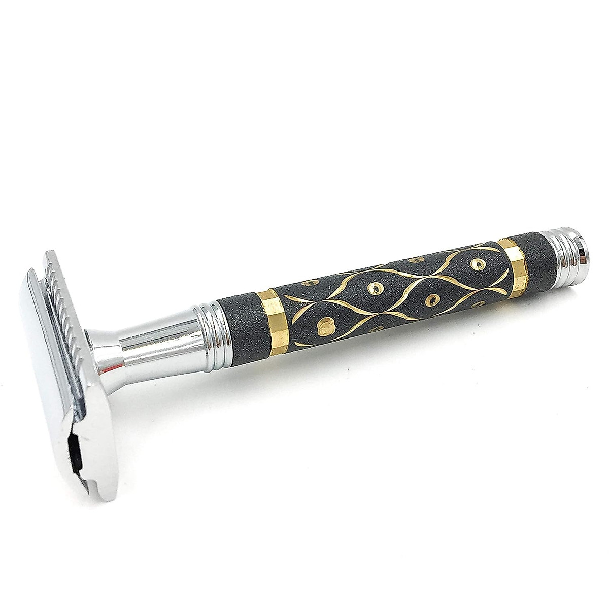 Parker, 65R Super Heavyweight Gray and Gold Double Edge Safety Razor & 5 Parker Blade Refills