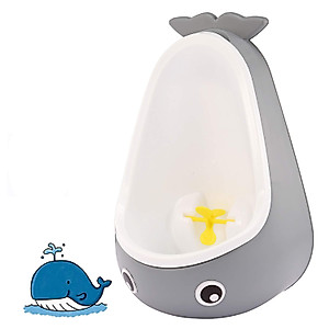 Whale Potty Training Urinal for Boys Urinal Pee Trainer，Toddler Toilet with Aiming Target - Gray