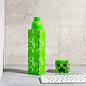 zak! Square Water Bottle, Minecraft Creeper - 22 oz - Durable, BPA-Free Plastic - Dishwasher Safe
