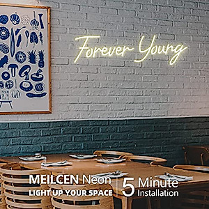Forever Young Neon Sign With Dimmable Neon Night Wall Decor For Wall Art Decor For Girls Birthday Party Wedding Living Room Office Bar Bedroom Decor Reusable Warm White