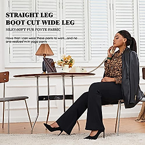 Wrinkle-Free Stretch Dress Pants Plus Size for Women Pull-on Pant Ease into Comfort Office Pant 2XL