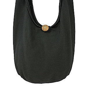 Lovely Creations Hippie Boho New Elephant Crossbody Bohemian Gypsy Sling Shoulder Bag Small Size (S Black)