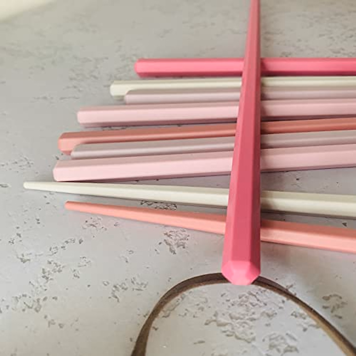 5 Pairs Fiberglass Reusable Chopsticks, Non-Slip, 5 Pairs Gift Set (Pink)