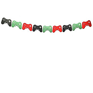 Video Game Controller Banner Video Game Controller Garland, Video Game Party Decorations, Video Game Birthday, Level Up Birthday (Green Red Black)