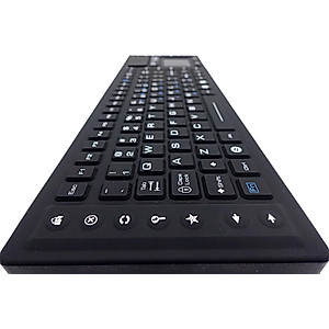DSI RF Wireless Keyboard with Touchpad IP67 Waterproof Silicone Black TBK104