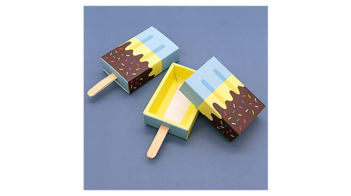 AUEAR Popsicle Shape Gift Boxes - 12 Pack for Parties