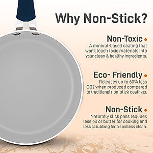 NutriChefKitchen Sauce Pot with Lid - Non-Stick High-Qualified Kitchen Cookware with See-Through Tempered Glass Lids, 1.5 Quart (Works with Models: NCCW14SBLU & NCCW20SBLU Blue