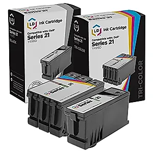 LD Products Compatible Ink Cartridge Replacements for Dell V313 Series 21 (1 Y498D Black, 1 Y499D Color, 2-Pack)