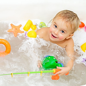 Trounistro 10 Pack Magnetic Fishing Toy Pole Magnet Fishing Rods Magnetic Fishing Game Fishing Poles for Boys and Girls