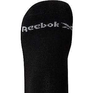 Reebok Men's Cushioned Comfort Athletic Performance High Crew Socks (5 Pack), Size 6-12.5, Charcoal Black