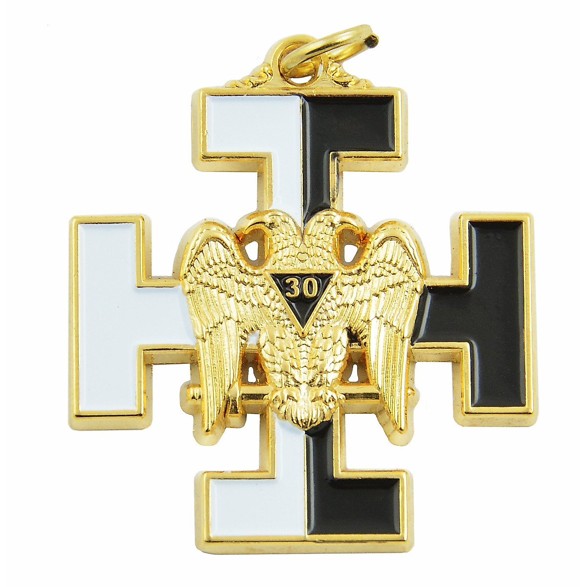 30th Degree Masonic Pendant - [White & Black][1 1/2'' Tall]