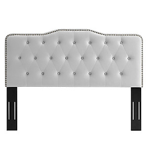 Modway MOD-6411-LGR Sophia Tufted Performance Velvet King/California King Headboard, Light Gray