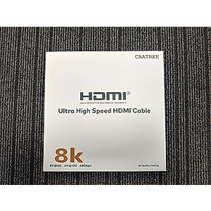 Cratree HDMI Cables 15FT Long - 8K Ultra High Speed HDMI Cable,48Gbps HDMI Braided Cord,8K 60hz,4K 120hz,eARC,HDCP 2.2&2.3 - Compatible for HDTV/PS5/Xbox