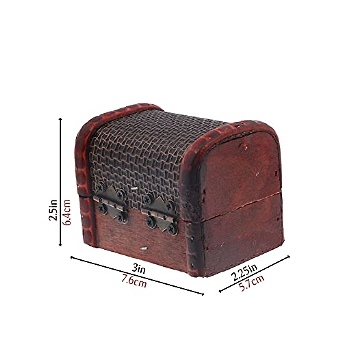 SandT Collection 3 Inch Wooden Keepsake Treasure Chest Trinket Box - Basketweave