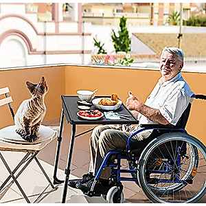 Adjustable TV Tray Table - TV Dinner Tray on Bed & Sofa, Comfortable Folding Table with 6 Height & 3 Tilt Angle Adjustments by HUANUO (2 pack)