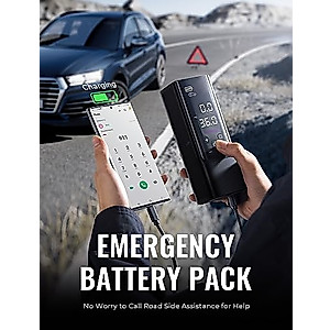 LISEN Tire Inflator Portable Air Compressor for Car Tires 2-IN-1 150PSI Cordless Car Tire Pump 8100mAh Battery & DC Cord 40L/min Fast Inflate Bike Pump Extra-large Screen For Car/Bike/Motorcycle/Ball