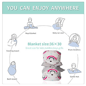 FINOHOPE Baby Blanket Plush Fleece with Security Blanket Snuggler Stuffed Animal Loveys for Boys and Girls, Green Unicorn