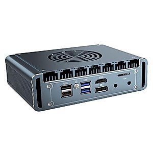 Mini PC, Micro Firewall Appliance, VPN, Router PC, Intel Pentium Gold 8505, 4 x Intel 2.5GbE I226-V LAN, H7-A, AES-NI, HDMI, DP, SIM Card Slot, RJ45 COM, with Fan, No RAM, No Storage