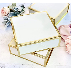 Bridesmaid Proposal Box with Gold Edge | Set of 3 Empty Boxes | DIY Will You Be My Bridesmaid Gift Box Large White and Gold