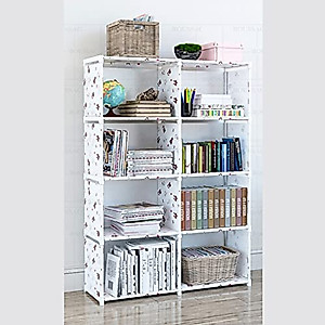 GELTDN Bookshelf Storage Rack Display Stand Home Decor Bookcase Book Organizer Trapezoid Book Shelf with Fence ( Color : C , Size : 29*80*125cm )