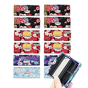 Set of 12 ~ Cute Japanese Flower Style Lipstick Case Holder w a Little Mirror