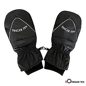 FINGER TEN Winter Golf Gloves Mittens Mitts Men Thermal 1 Pair, Windproof Waterproof Anti Slip Grip Warm Cold Weather Mitt for Push Cart and Practice Christmas Gift Pack (1 Size)